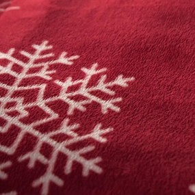SCANquilt povlečení VELUR vločky červenobílá 140 x 200/70 x 90 cm