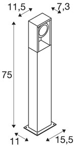 SLV 1004750 Eskina Frame 75, venkovní sloupek LED 15W 3000/4000K, antracit, výška 75cm, IP65