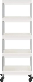 Kuchyňský vozík s 5 patry bílý 42x29x128 cm železo a ABS 336332