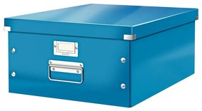 Modrý kartonový úložný box s víkem 37x48x20 cm Click&amp;Store – Leitz