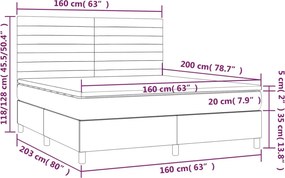 Box spring postel s matrací taupe 160x200 cm textil 3141869