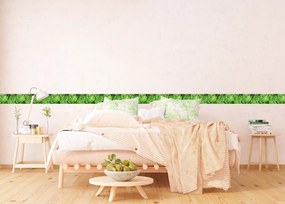Samolepící bordura na zeď Zelené Listy | 5 m x 13.8 cm | DWB8219