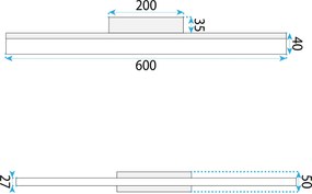 Toolight Rea, Nástěnné svítidlo LED 60CM APP1846-1W CHROM, OSW-66001