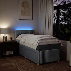Box spring postel s matrací světle šedá 90x190 cm textil 3289611