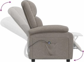 Elektrické polohovací křeslo taupe textil 3098360