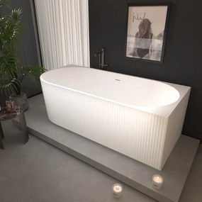 Erga Marina, rohová volně stojící vana 140x70 cm + odtoková zátka, pravá, bílá lesklá, ERG-MARINA-140070R-WH-WH