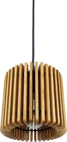 Moderní dubová lamelová závěsná lampa LO1X14 – přírodní loft Handmade