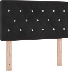 Postel s boxspringem s matrací s čelo Černá 80 x 200 cm samet 3339070