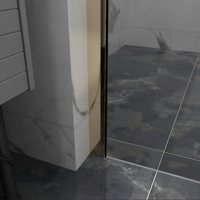 Erga Paris, sprchová zástěna Walk-In 30x200 cm, 8mm šedé sklo, zlatý lesklý profil, ERG-V02-PARIS-030x200-GR-GD