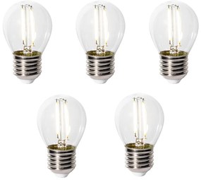 Sada 5 stmívatelných LED žárovek E27 P45 s čirým sklem 3W 250 lm 3000K