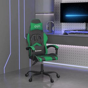 Herní židle černá a zelená umělá kůže 3143893