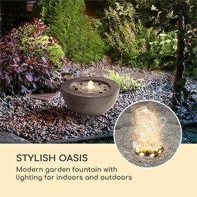 Genesis, zahradní fontána, 7 W, LED osvětlení, polyresin, antracitová
