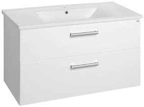 Aqualine, VEGA umyvadlová skříňka 100cm, 2xzásuvka, bílá, VG103