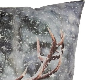 Šedý povlak na polštář s jelenem Deer - 45*45 cm