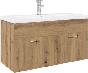Umyvadlová skříňka s vestavěným umyvadlem dub artisan kompozit 3328910