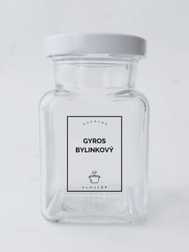 Samolepka na kořenky GYROS BYLINKOVÝ průhledná 3 × 4 cm tučné písmo