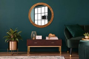 Kulaté dekorativní zrcadlo Dubové dřevo fi 80 cm