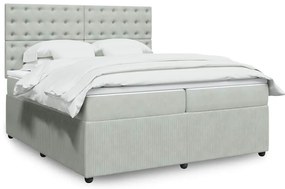 Box spring postel s matrací světle šedá 200x200 cm samet 3294742