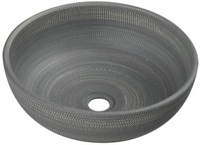Sapho, PRIORI keramické umyvadlo, průměr 41 cm, 15 cm, barva šedá se vzorem, PI024