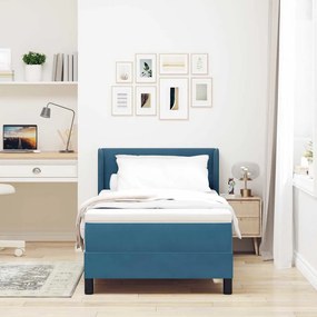 Postel s boxspringem s čelo Tmavě modrá 200 x 90 cm samet 3341454