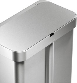 Ocelový odpadkový koš 34+24 l na tříděný odpad/bezdotykový ve stříbrné barvě Dual Sensor – simplehuman