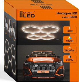 Led lampa Hexagon Stropní panel Osvětlení do garáže Dílna 298x209 cm