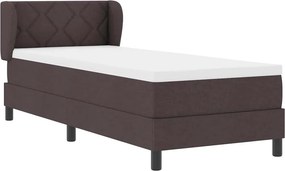 Postel s boxspringem s čelo Tmavě hnědá 80 x 200 cm textil 3340055