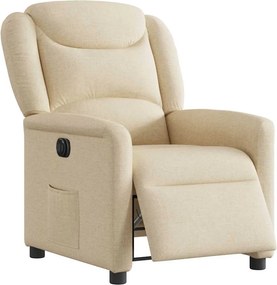 Elektrické polohovací křeslo krémové textil 3303182