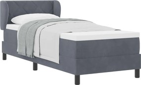 Postel s boxspringem s čelo Tmavě šedá 80 x 200 cm samet 3340413