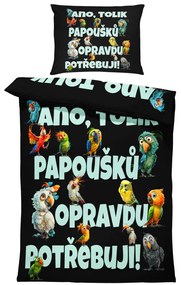 Povlečení Tolik papoušků (Rozměr : 1x140/220 + 1x90/70)