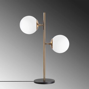 OPVIQ Stolní lampa FAZLI zlatá mléčné sklo