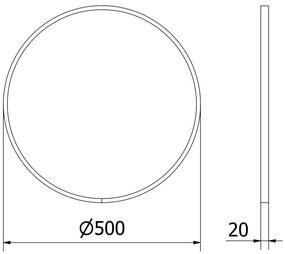 Mexen Loft, kulaté koupelnové zrcadlo 50 cm, barva rámu broušená ocel, 9850-050-050-000-10