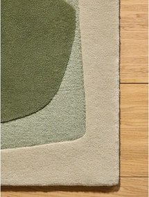 Zelený/béžový ručně tkaný vlněný koberec 160x230 cm Kinney – MADE