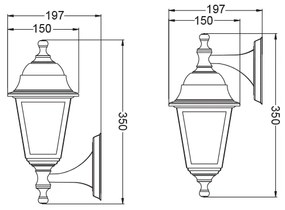 ACA Lighting Venkovní nástěnná lucerna, barva rzi, PLGP1R