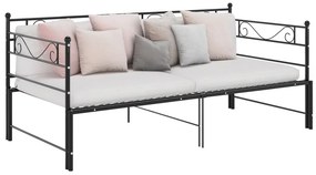 Rám vysouvací postele/pohovky černý kovový 90 x 200 cm 324770