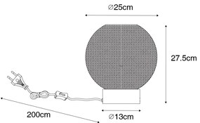 Designová stolní lampa černá s kouřovým sklem - Chico