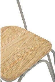 Šedá/v přírodní barvě jídelní židle z jilmového dřeva District – Premier Housewares