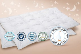 Dětská péřová přikrývka Frau Holle z prachového husího peří Rozměr: Baby Down: 80x80 cm (150 g)