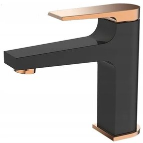 Invena Midnight, umyvadlová baterie, černá-růžové zlato, BU-35-014-V