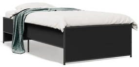 Rám postele černý 100 x 200 cm kompozitní dřevo a kov