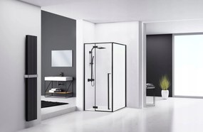 Sprchový kout REA FARGO 90/zástěna x 120/dveře cm, černý matný/transparent - bez vaničky