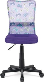 Autronic Dětská židle KA-2325 PUR, fialová mesh, síťovina motiv/černý plast