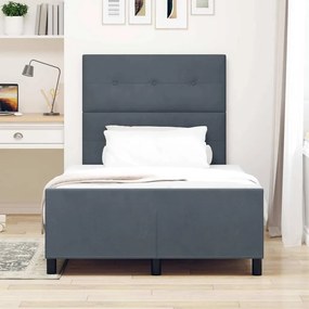 Postel s boxspringem s čelo Tmavě šedá 120 x 190 cm samet 3344928