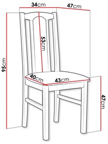 Čalouněná židle do kuchyně EDON 7 - ořech / modrá