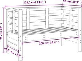 vidaXL Zahradní lavice medově hnědá 111,5x53x71 cm masivní borovice [825136] Barva: Bílá borovice