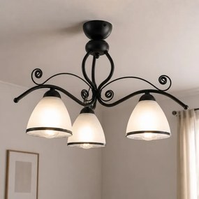 Přisazený lustr RETRO 3xE27/60W/230V černá/bílá