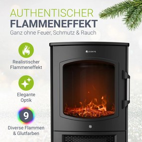 Juskys Elektrická krbová kamna 1 800 W s efektem plamene