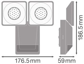 Ledvance - LED Venkovní nástěnné svítidlo se senzorem SPOT 2xLED/8W/230V IP55