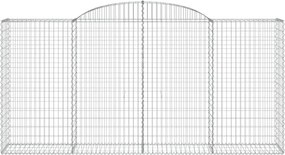 Klenuté gabionové koše 6 ks 300x50x140/160cm pozinkované železo 3146741
