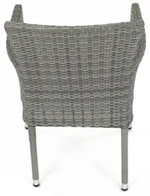 Zahradní židle šedá stohovatelná umělý ratan kov AZC-S2118 GREY